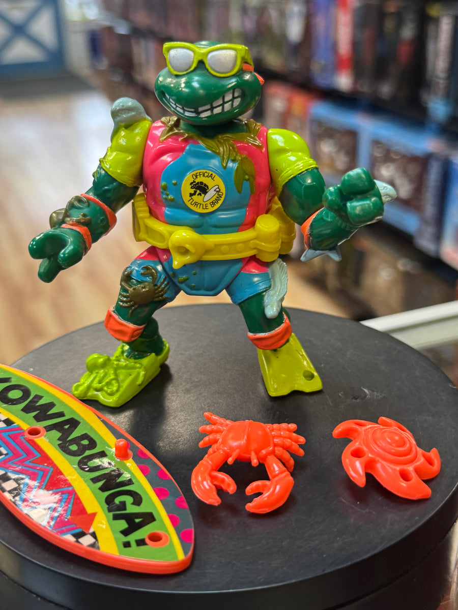 Surfer Michelangelo (Vintage TMNT Ninja Turtles, Playmates) **COMPLETE ...