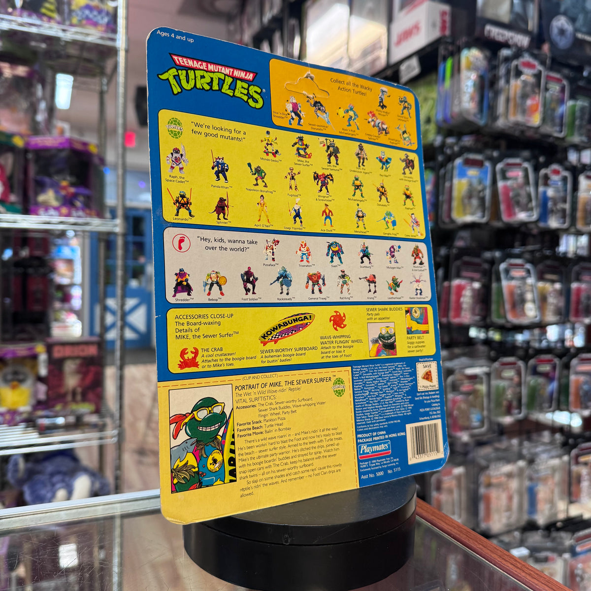 Mike The Sewer Surfer (Vintage TMNT Ninja Turtles, Playmates) SEALED ...