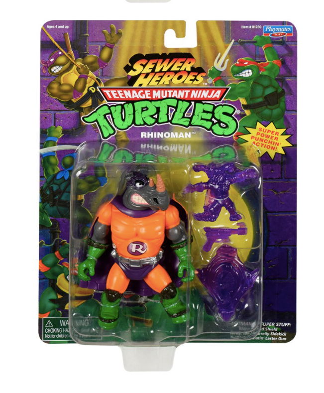 Sewer Heroes Rhinoman Reissue (TMNT, Playmates)| Bitz & Buttons