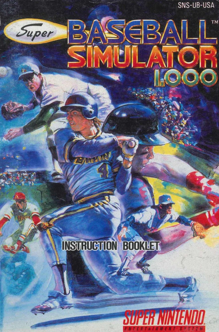 Baseball Simulator 1.000 (Nintendo, SNES) Manual Only| Bitz & Buttons